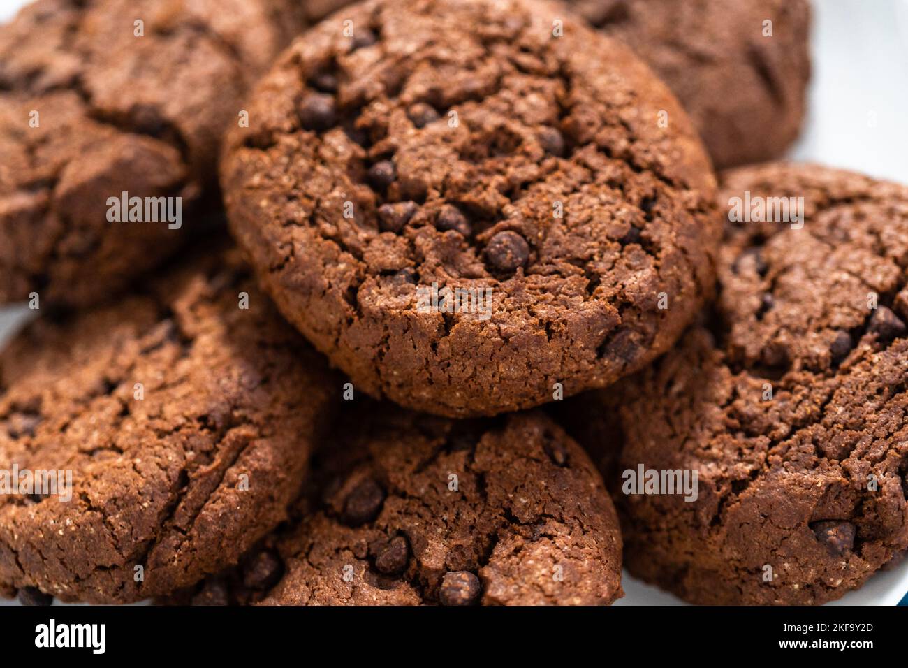 Double chocolate chip cookies Stock Photo - Alamy