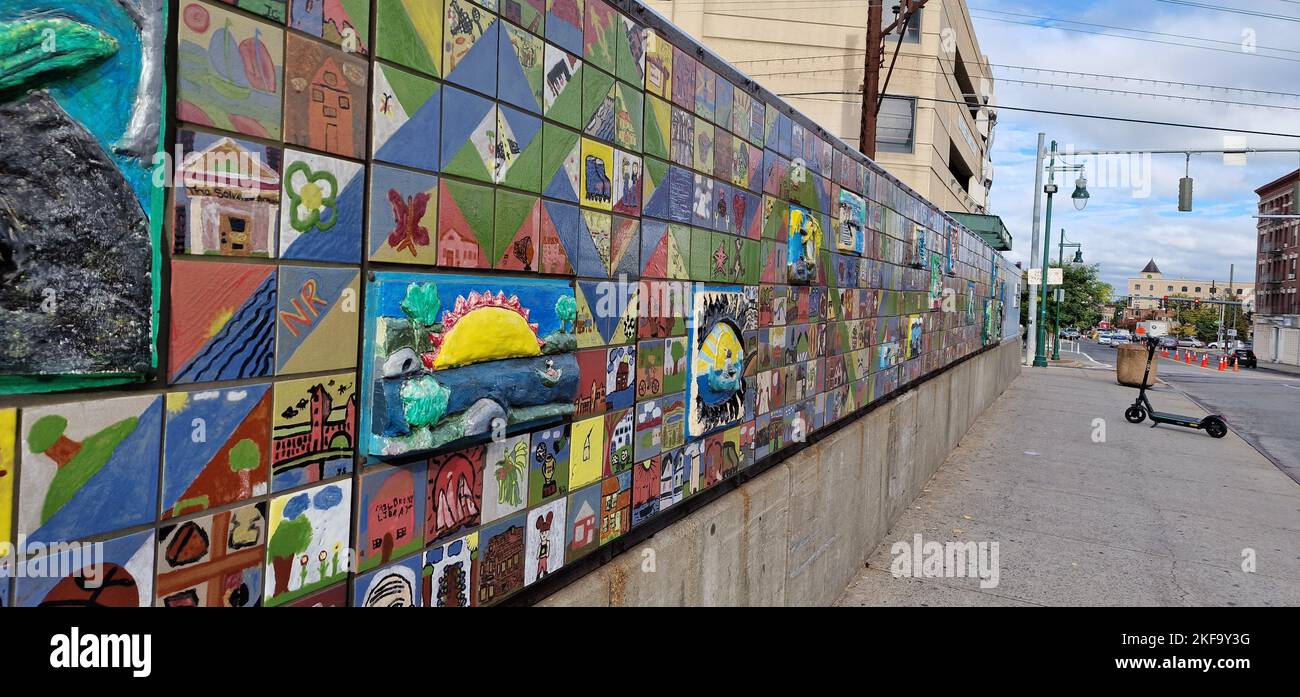 A panoramic view of street or Wall art in New Rochelle, New York Stock ...