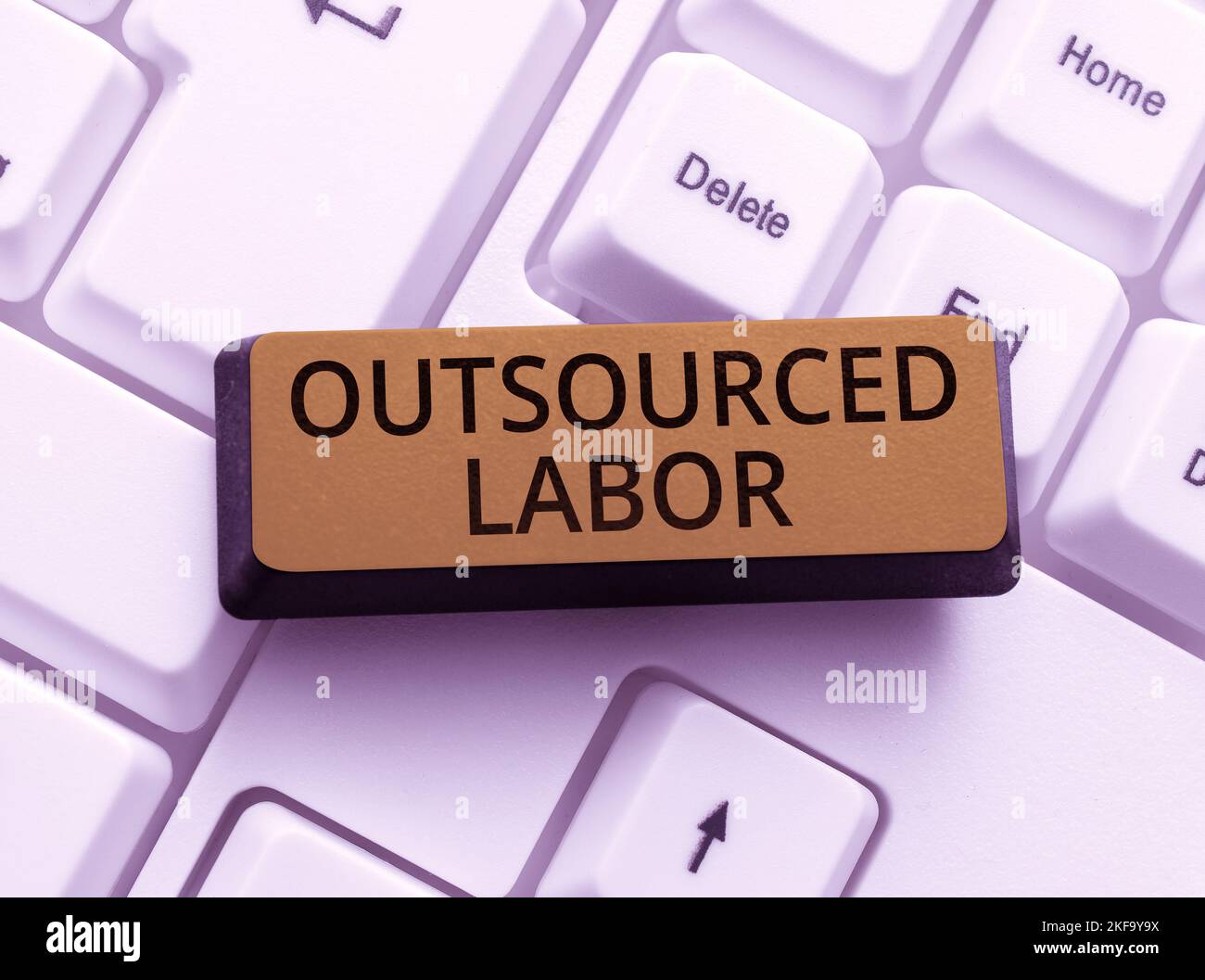 Conceptual caption Outsourced Labor. Business showcase jobs handled or ...