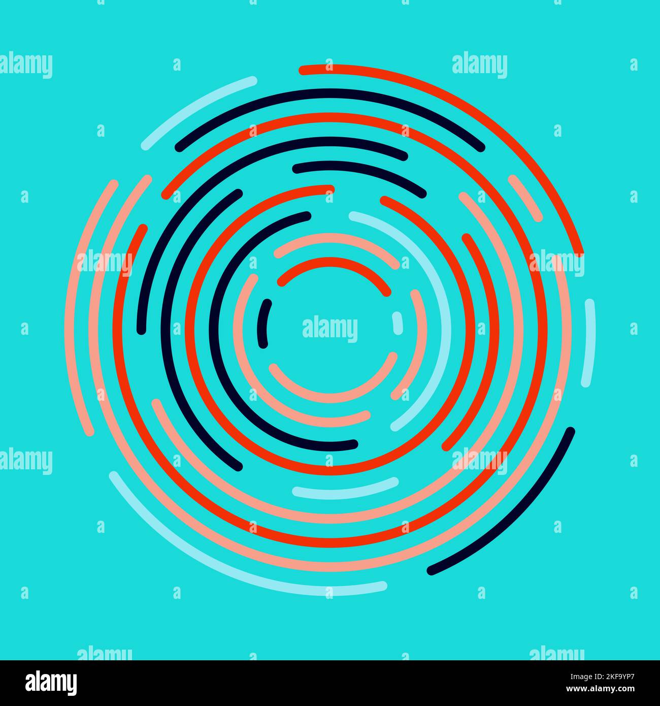 Fun Geometry Colorful Concentric Arcs Minimalist Flat Style Vector Stock Vector Image And Art