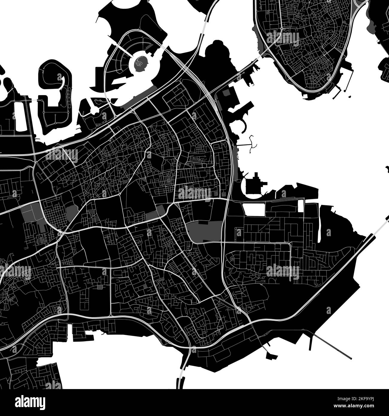 Manama vector map. Detailed vector map of Manama city administrative ...