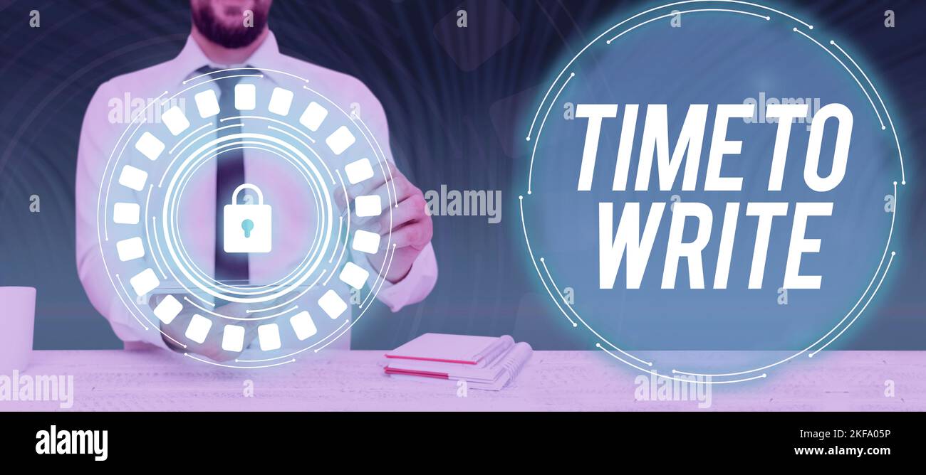 Conceptual Display Time To Write Business Overview To Record Something Or To Express An Idea In
