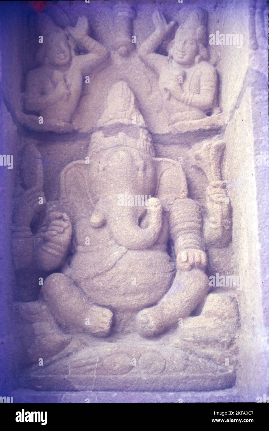 Stone Carved Ganesh Idols from Kailash Nath Temple, Tamil Nadu, India ...