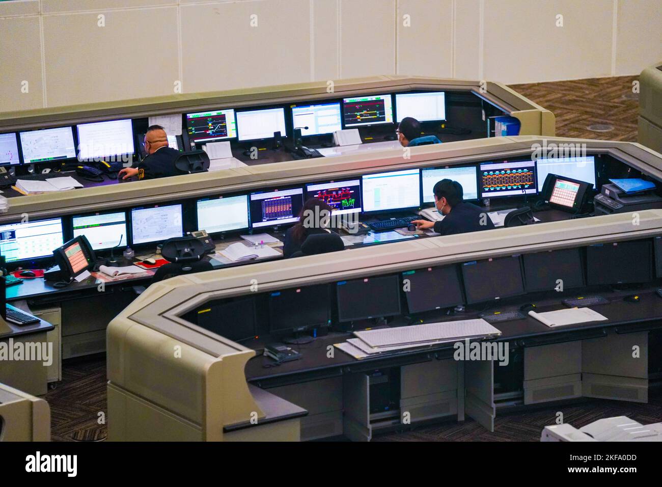 The inside views of Beijing Metro Network Control Center which is the ...