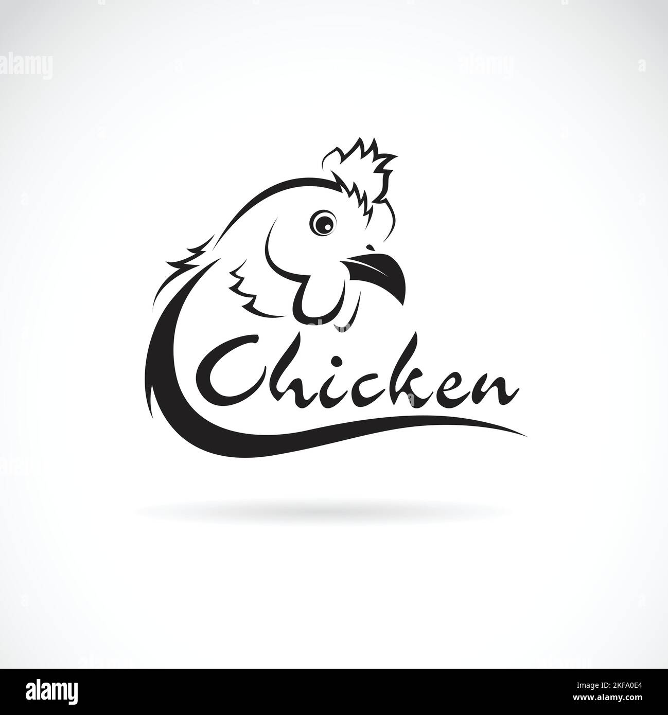 Vector design chicken is text on a white background. Easy editable ...