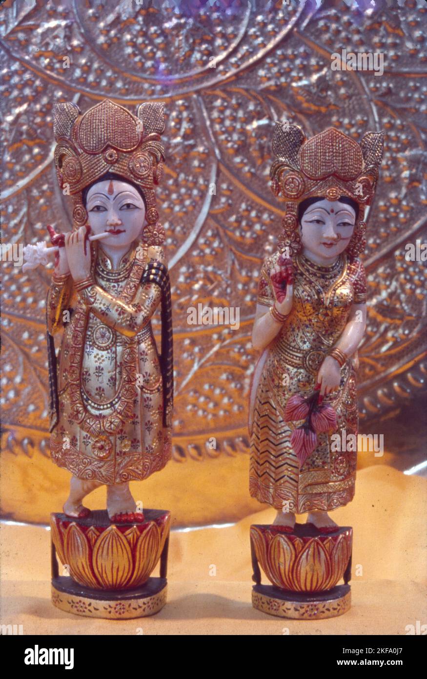 Radha Krishna Idols in Ivory, India Stock Photo - Alamy
