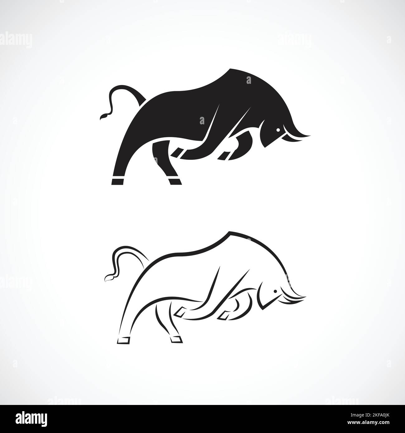 Vector of bull design on white background. Wild Animals. Easy editable ...