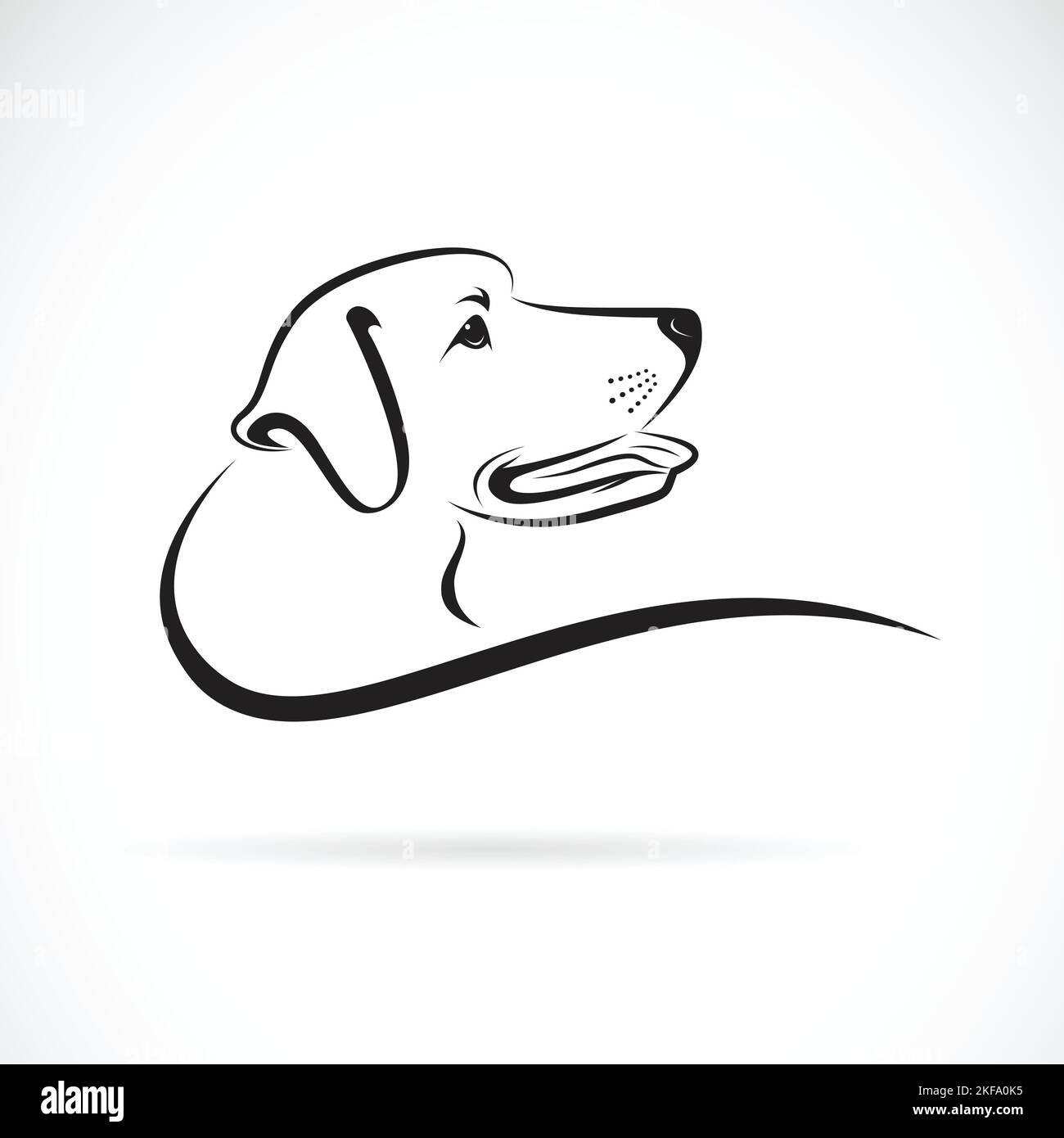 Vector of dog head(labrador) on white background., Pet. Animals. Easy ...