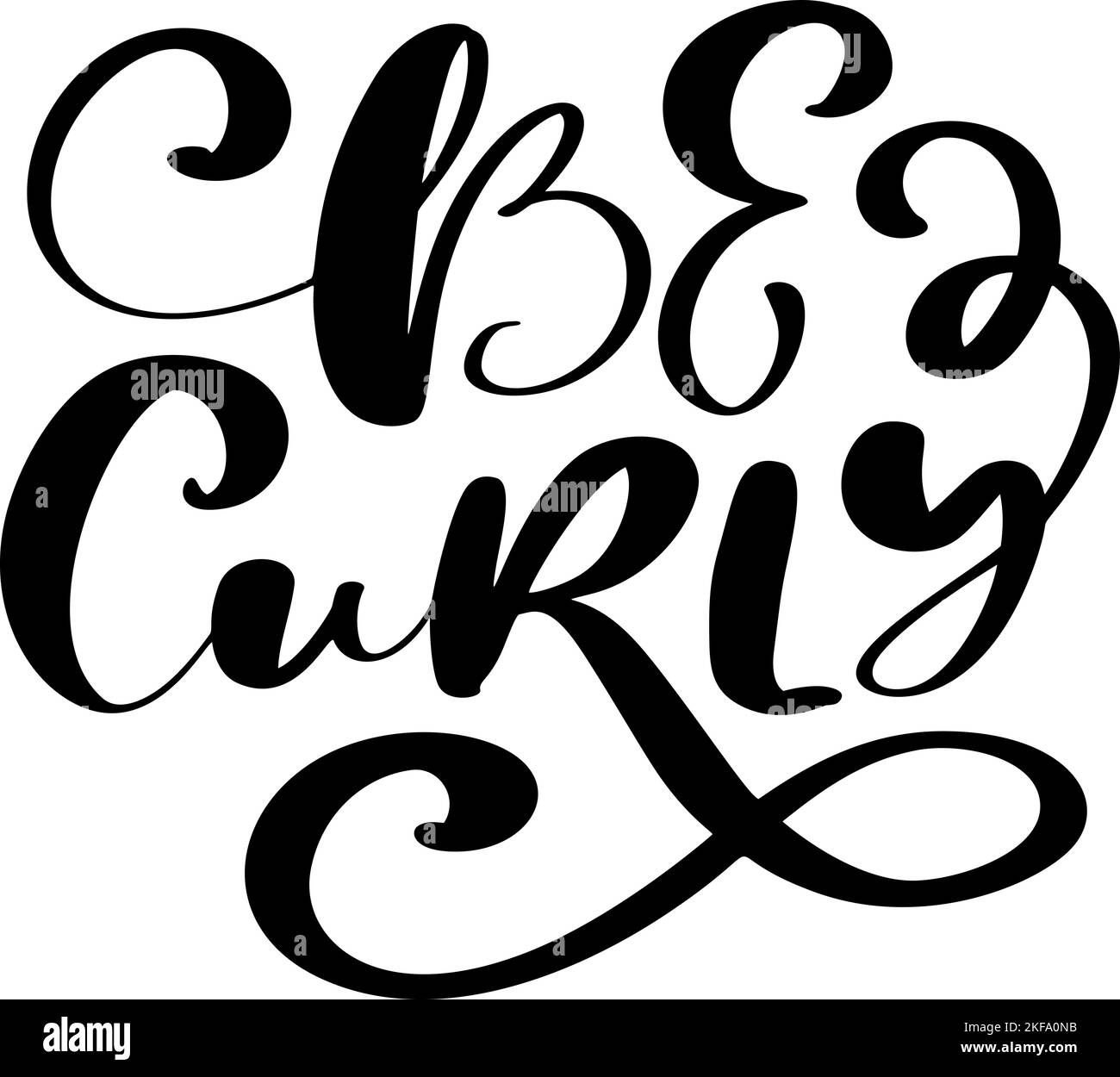 Be Curly vector calligraphic vintage motivation text. Quote about ...