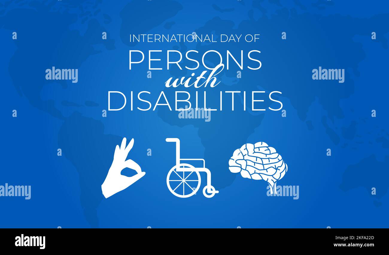 International Day of Persons with Disabilities Blue Illustration Stock ...
