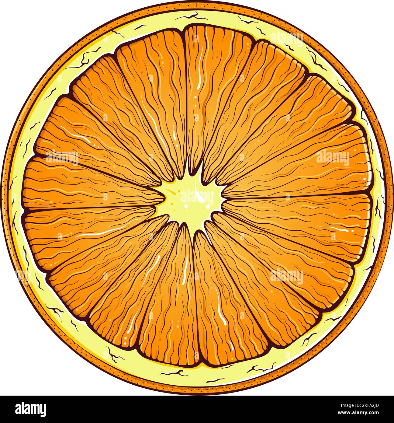 Round slice of orange color Stock Vector Image & Art - Alamy