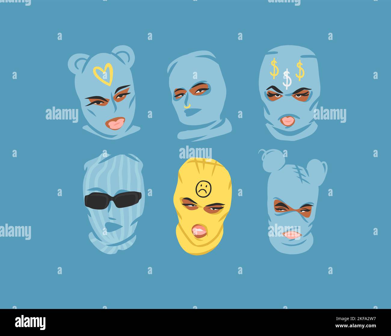 Hand drawn abstract vector graphic clipart illustrations collection set ...