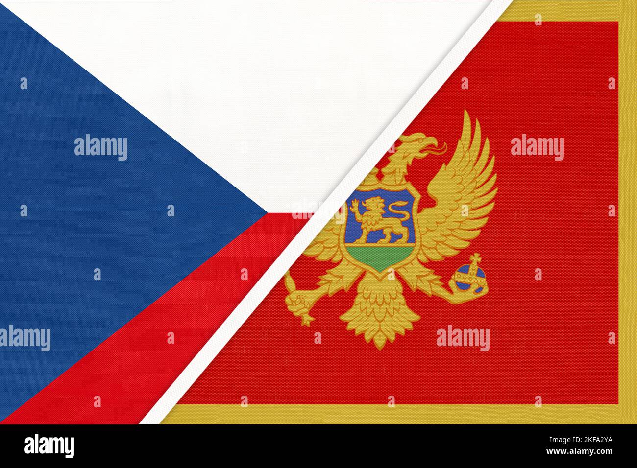 Czech Republic and Montenegro, symbol of country. Czechia vs ...