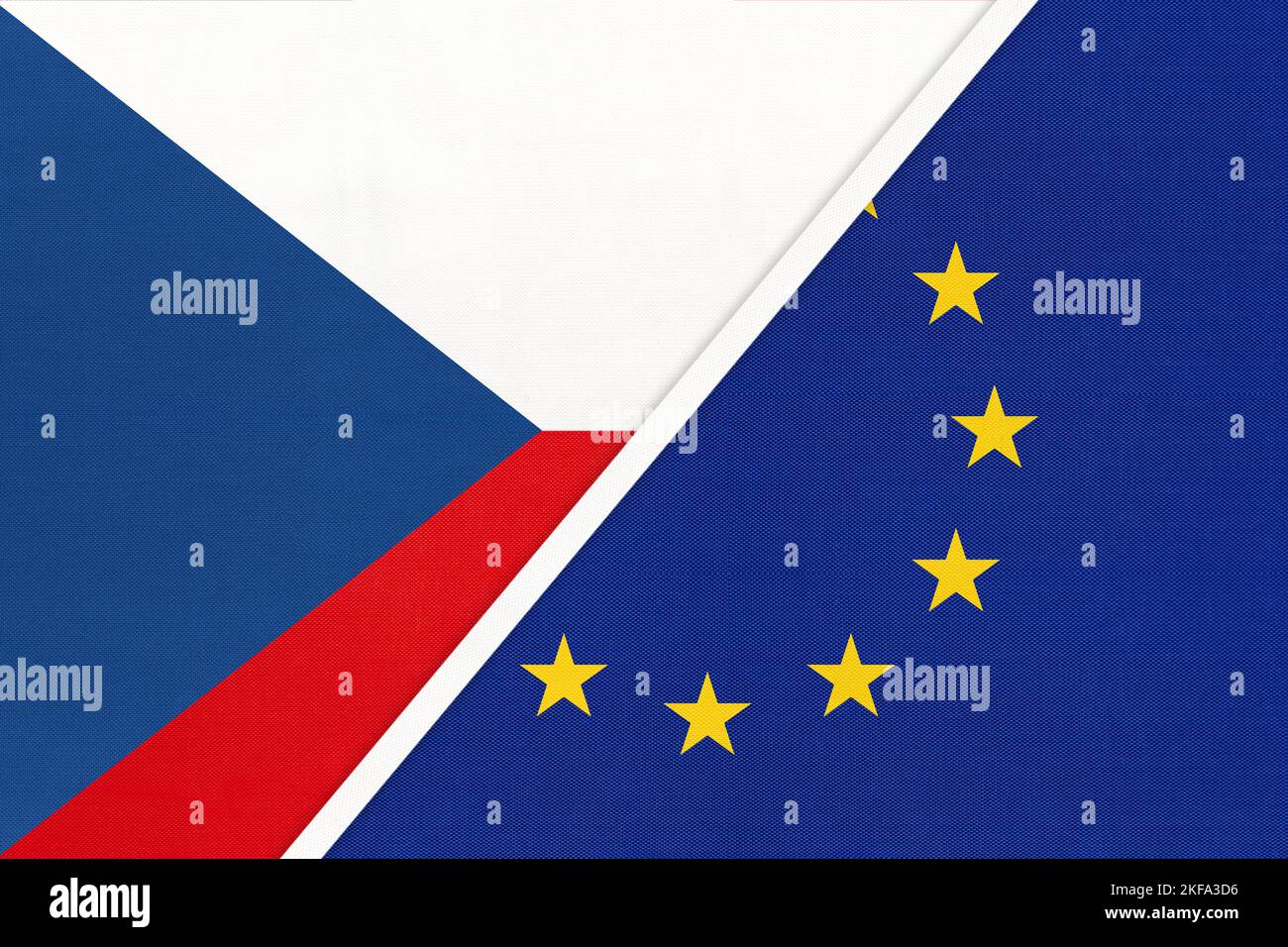 Czech Republic and European Union, symbol of country. Czechia vs EU ...