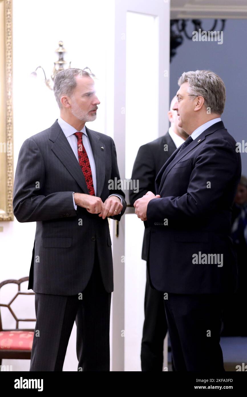 Spanish King Philip VI. met with the Croatian Prime Minister Andrej ...