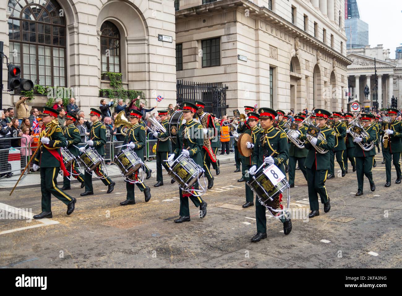Romford Drum & Trumpet Corps at the Lord Mayor's Show parade in the ...