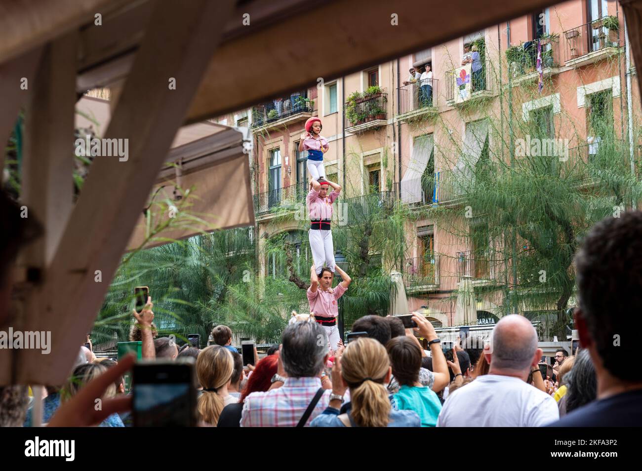 Human tower in Tarragona Spain Stock Photo - Alamy