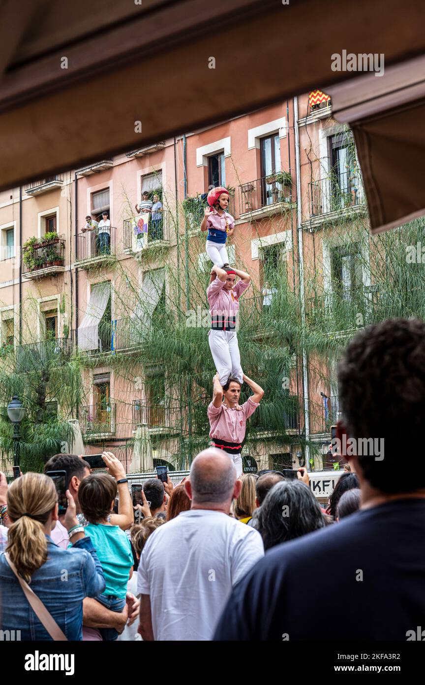 Human tower in Tarragona Spain Stock Photo - Alamy