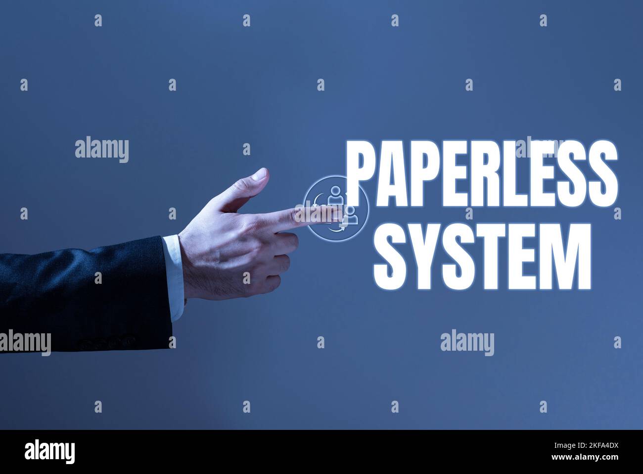 Text Caption Presenting Paperless System Business Approach Storage Or Communication Of