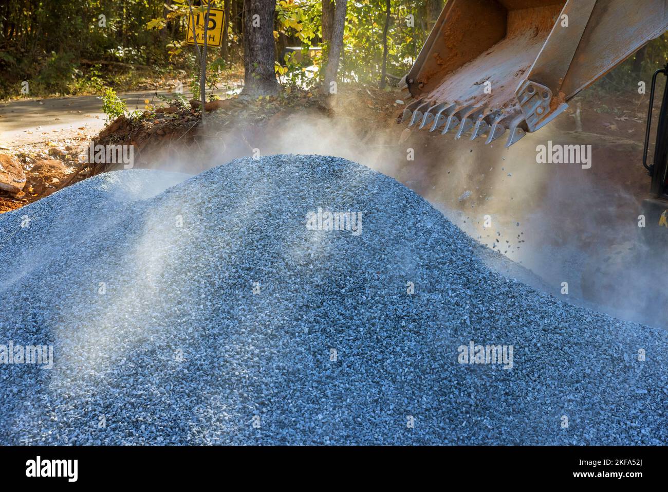 During repair works on construction site Bobcat loader excavator was ...