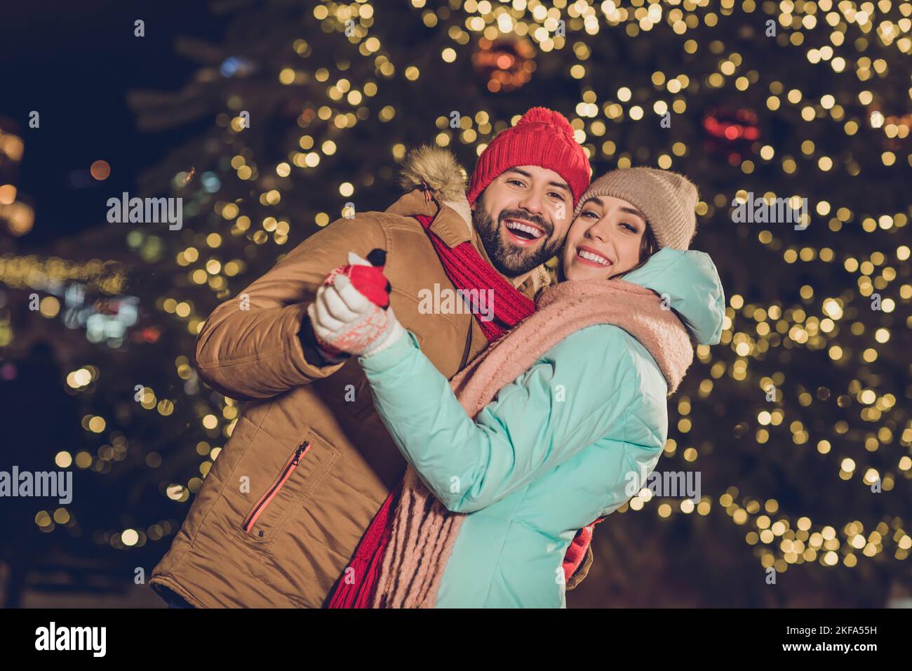 Photo of two funny excited people hold arms dancing have fun enjoy x ...