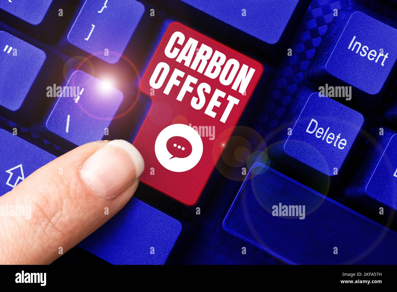 Conceptual display Carbon Offset. Business showcase Reduction in ...