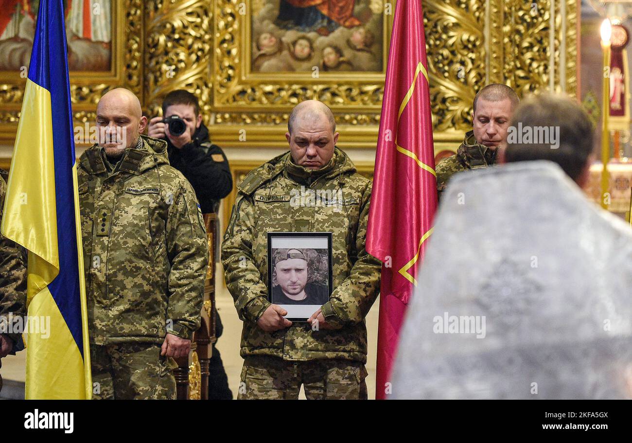 KYIV, UKRAINE - NOVEMBER 16, 2022 - Servicemen pay their last respects ...