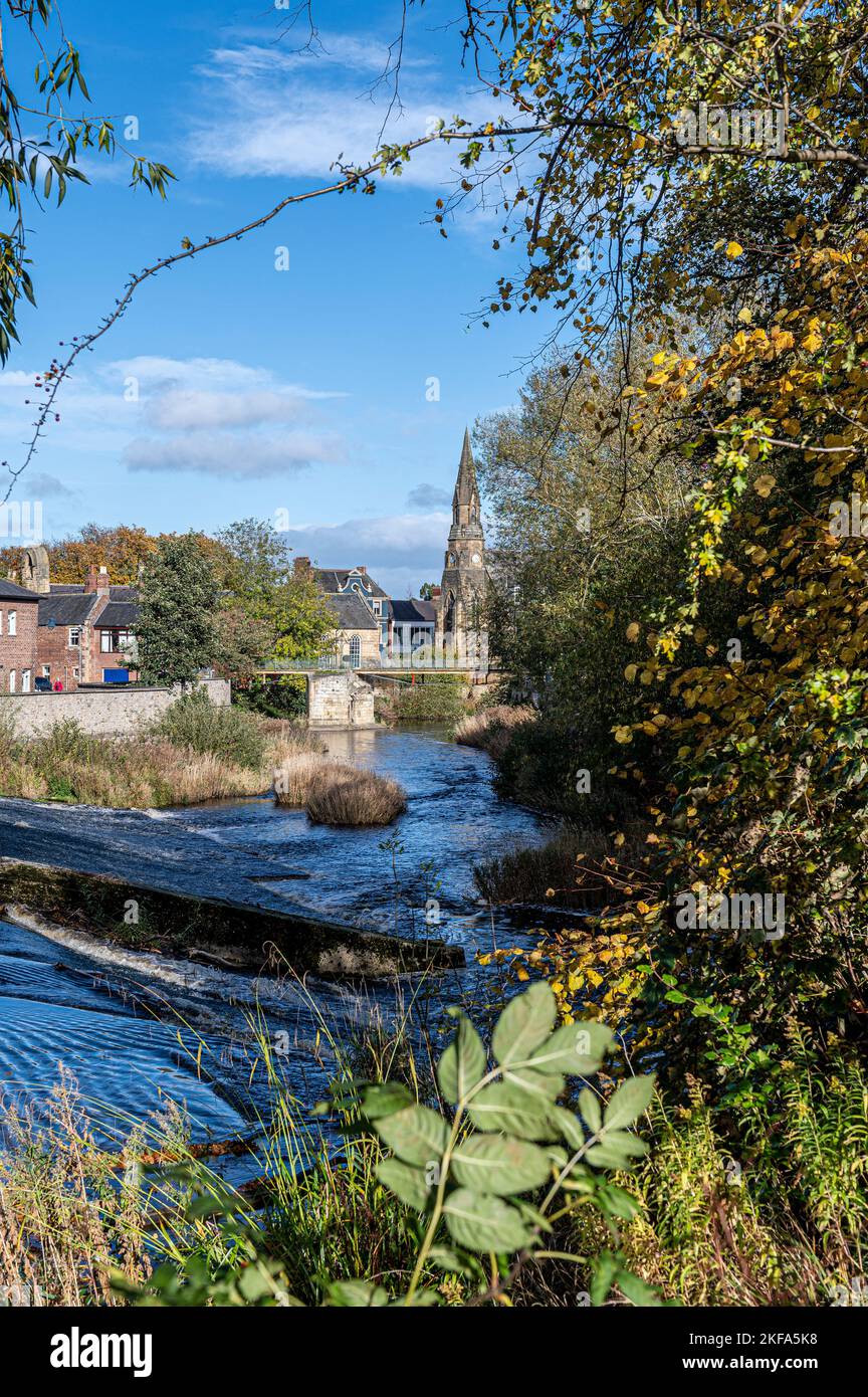 St Georges in Morpeth with the River Wansbeck reflecting its beauty ...