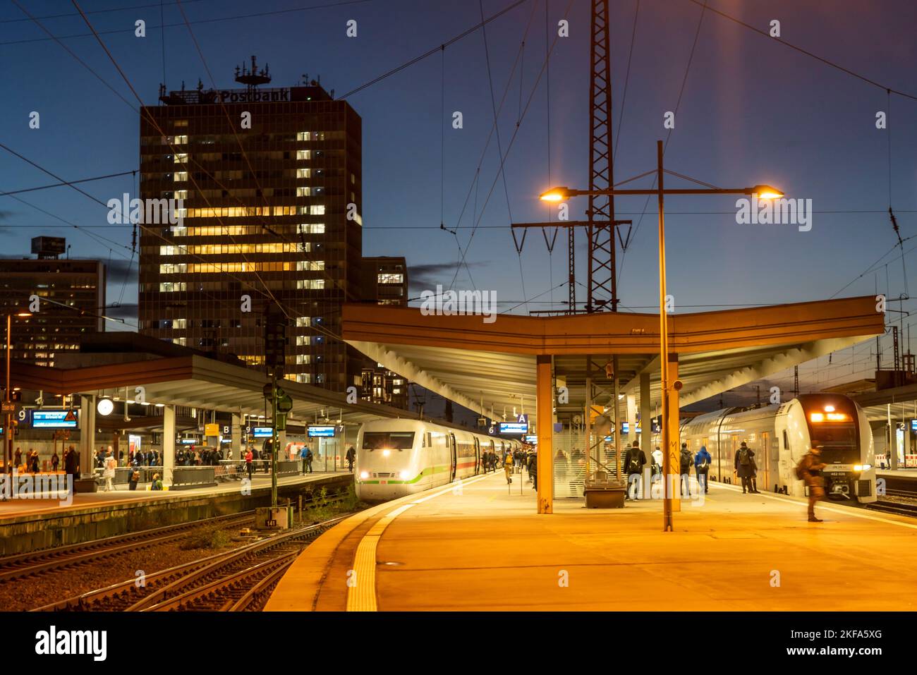 Train station, ICE train on platform, Essen, NRW, Germany Stock Photo ...