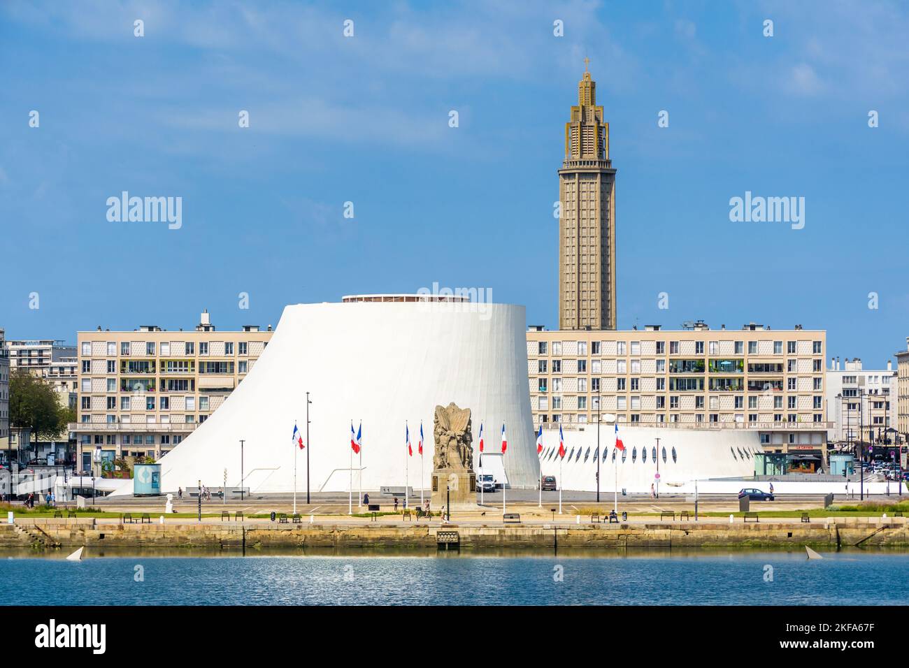 The Volcan theater, the Oscar Niemeyer public library and the bell ...