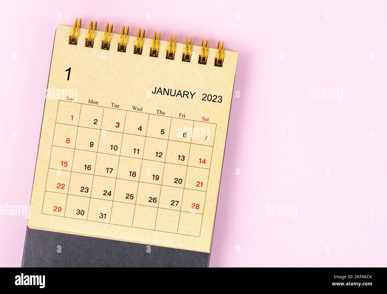 January 2023 Monthly desk calendar for 2023 year made from craft paper ...