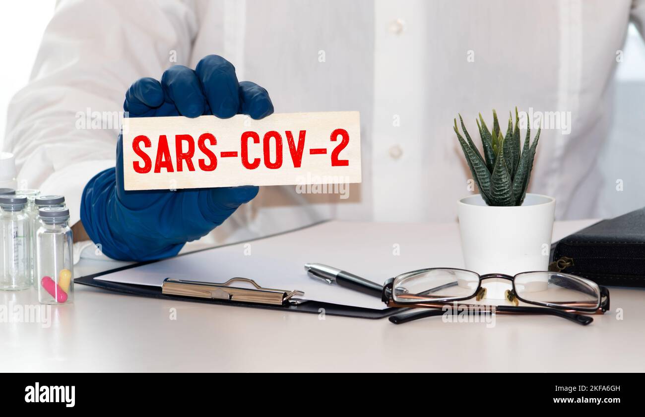 Medical concept about SARS-CoV-2 Facts with sign on the piece of paper ...