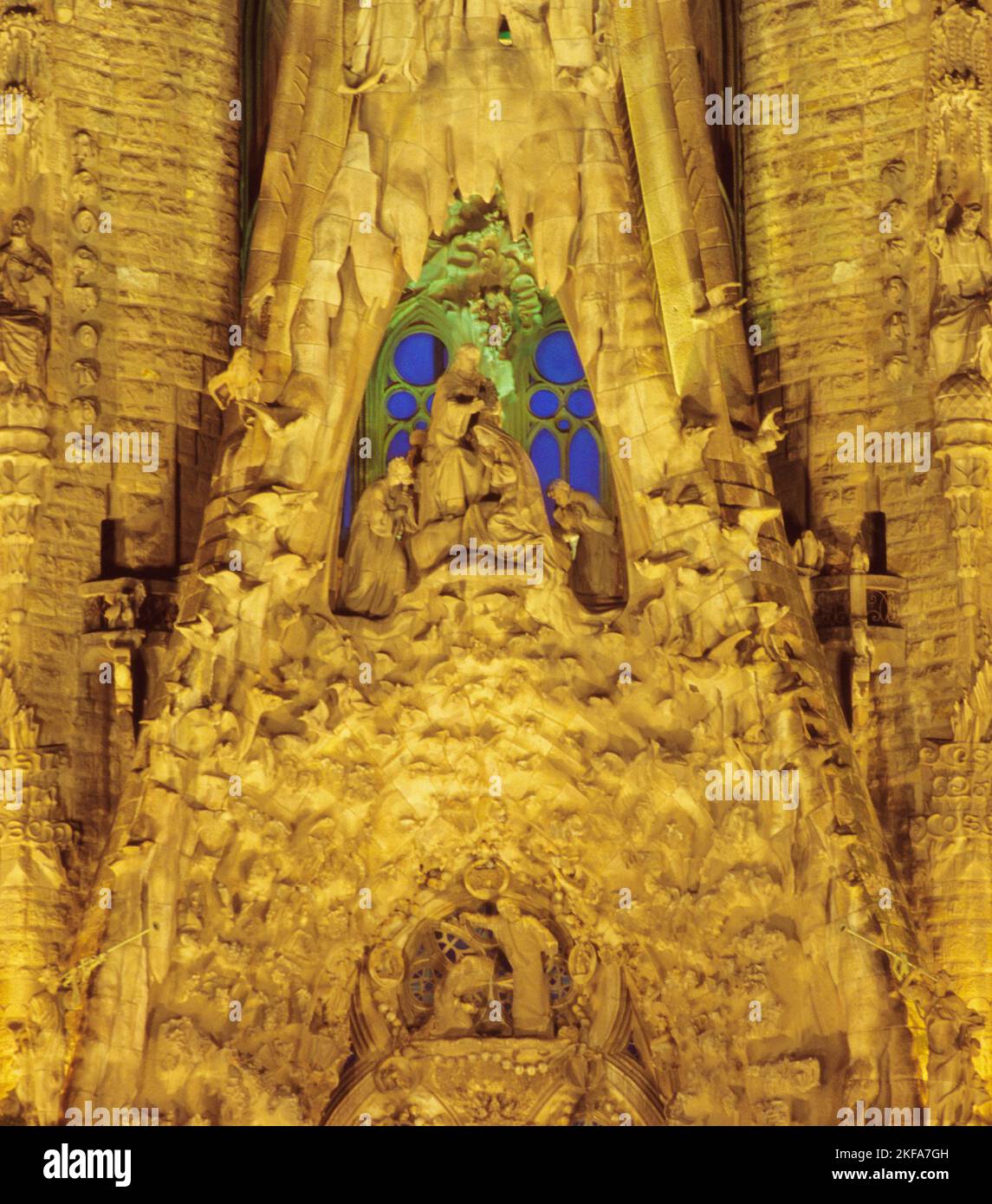 Sagrada Familia Church designed by Antoni Gaudi Barcelona Spain. 19th ...