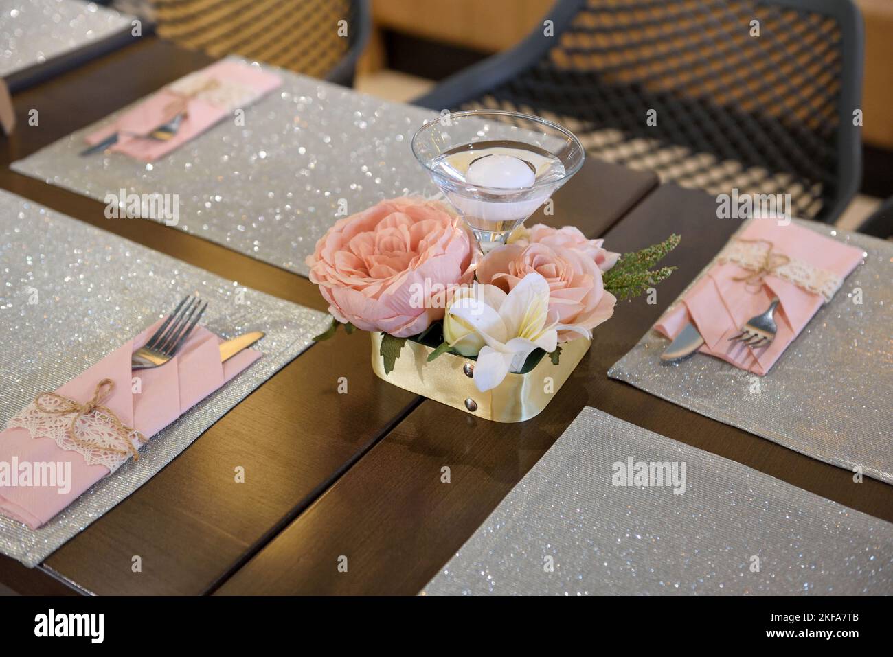 A flower arrangement on a table Stock Photo - Alamy