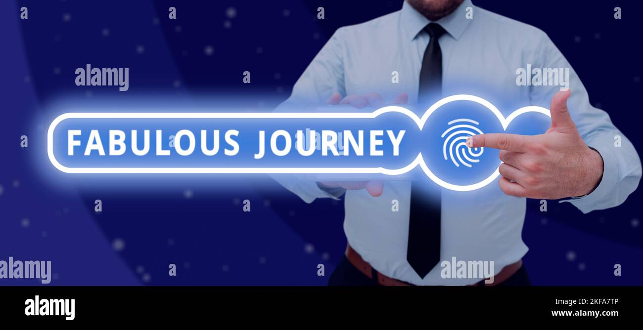 Hand writing sign Fabulous Journey. Business concept the campaign that ...