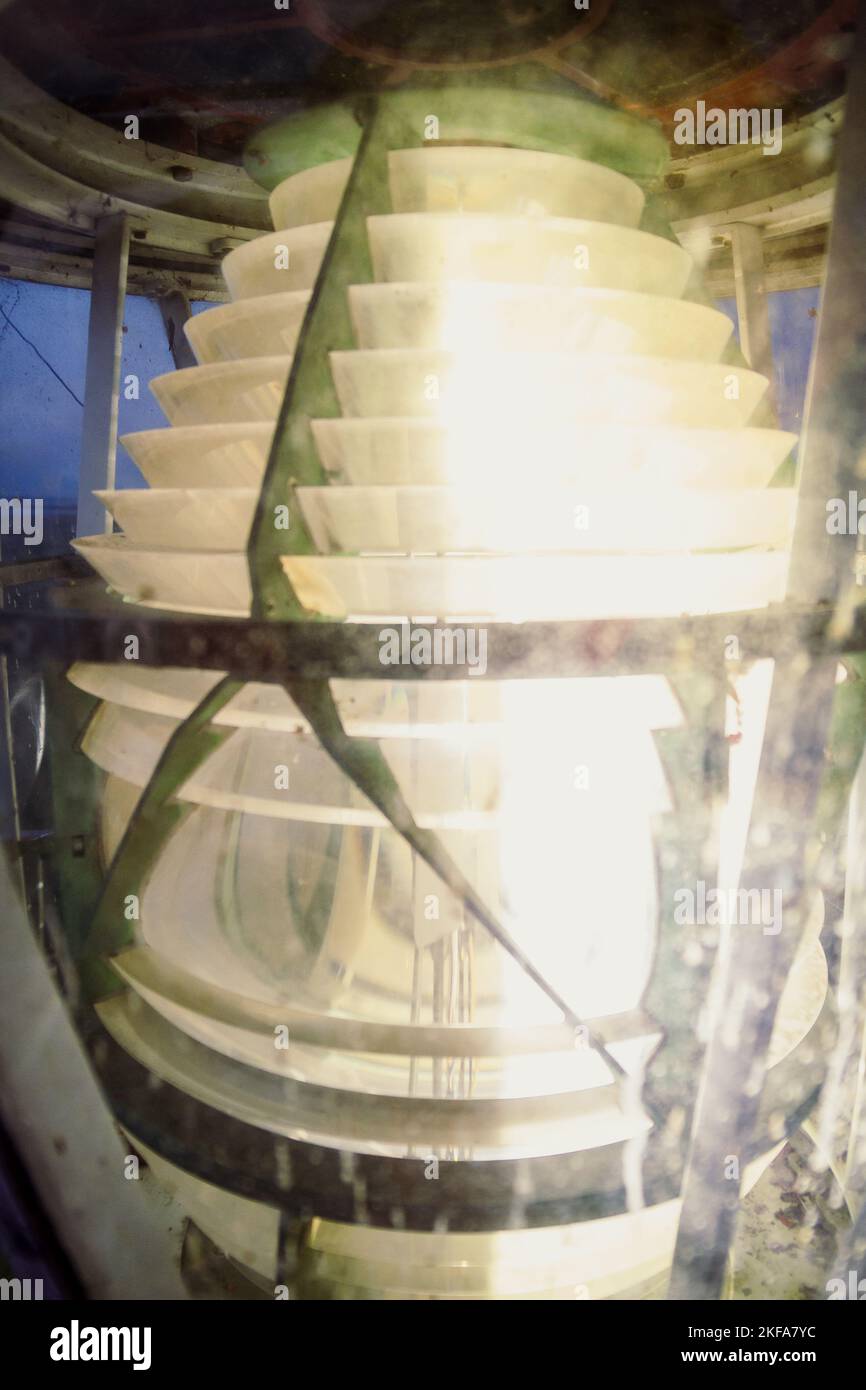 Close up vintage lamp concept photo. Portable illuminating device. Side ...