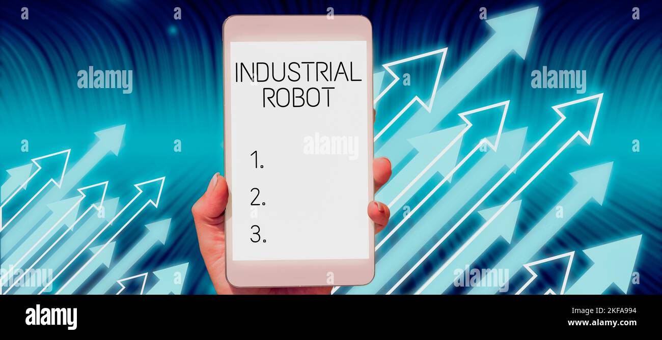 Writing displaying text Industrial Robot. Conceptual photo robotic ...
