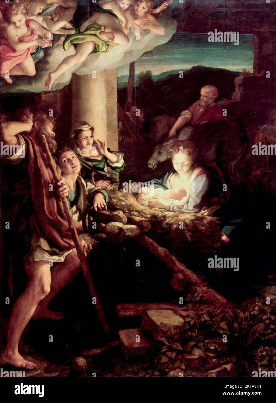 Antonio da Correggio, The Holy Night, painting in oil on panel, 1522 ...