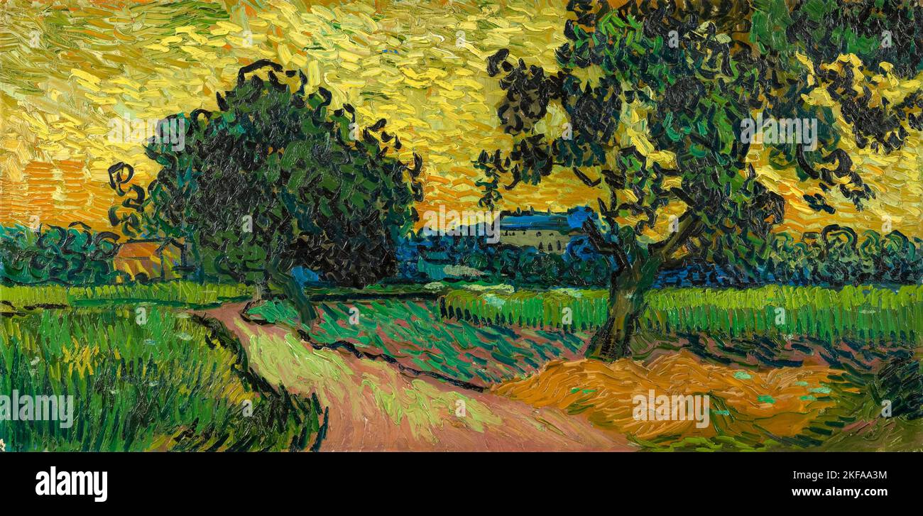 Vincent van Gogh, Landscape at Twilight, painting in oil on canvas ...