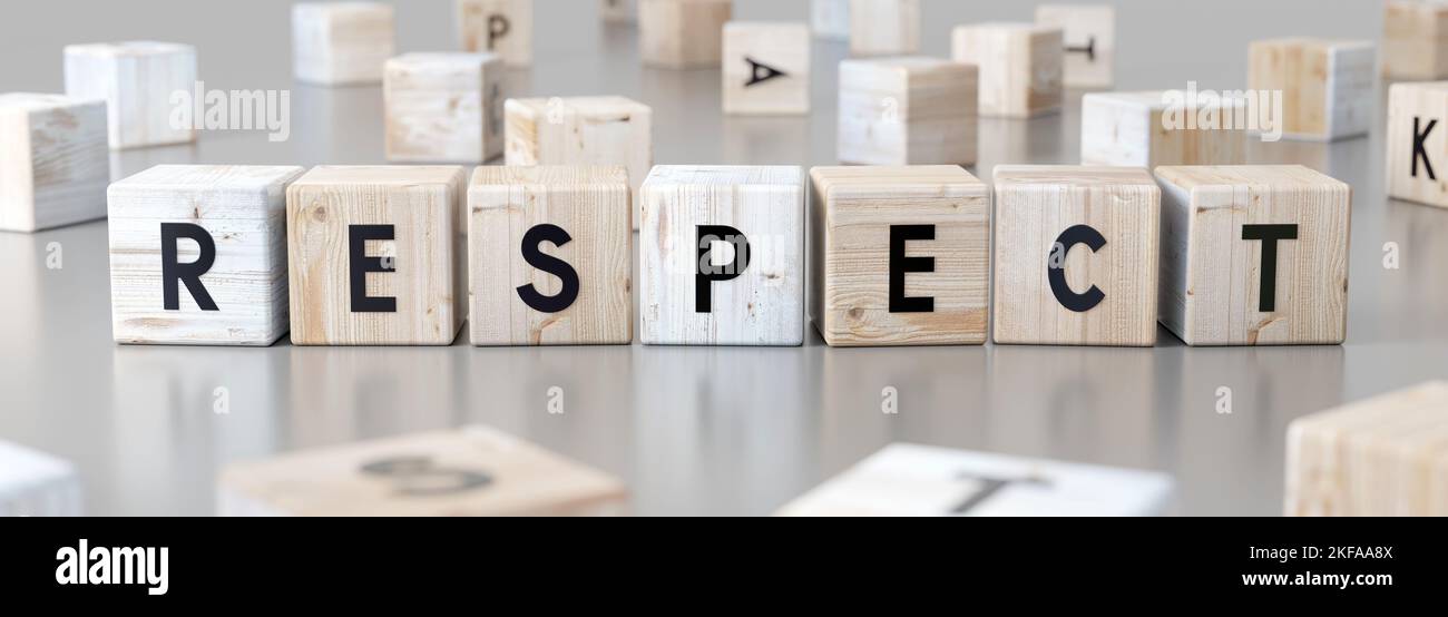 Respect - word on wooden blocks - 3D illustration Stock Photo - Alamy