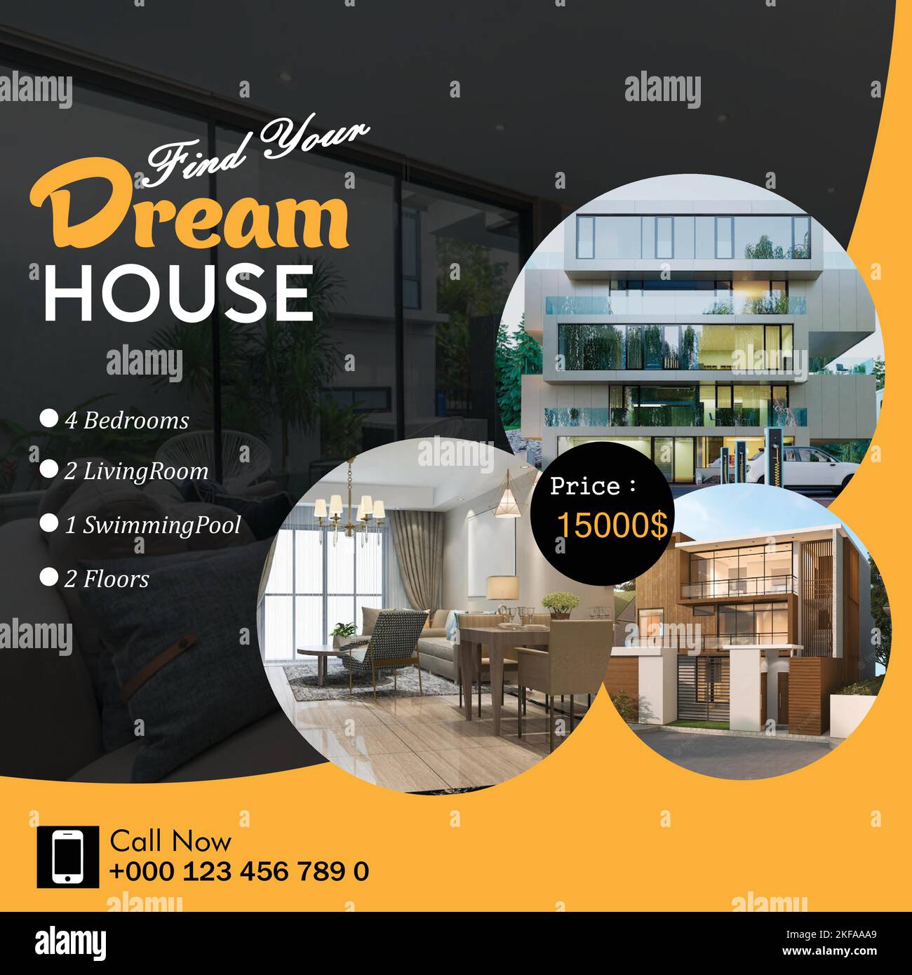 Social Media Post Template For Estate Agency Fully Editable Stock ...