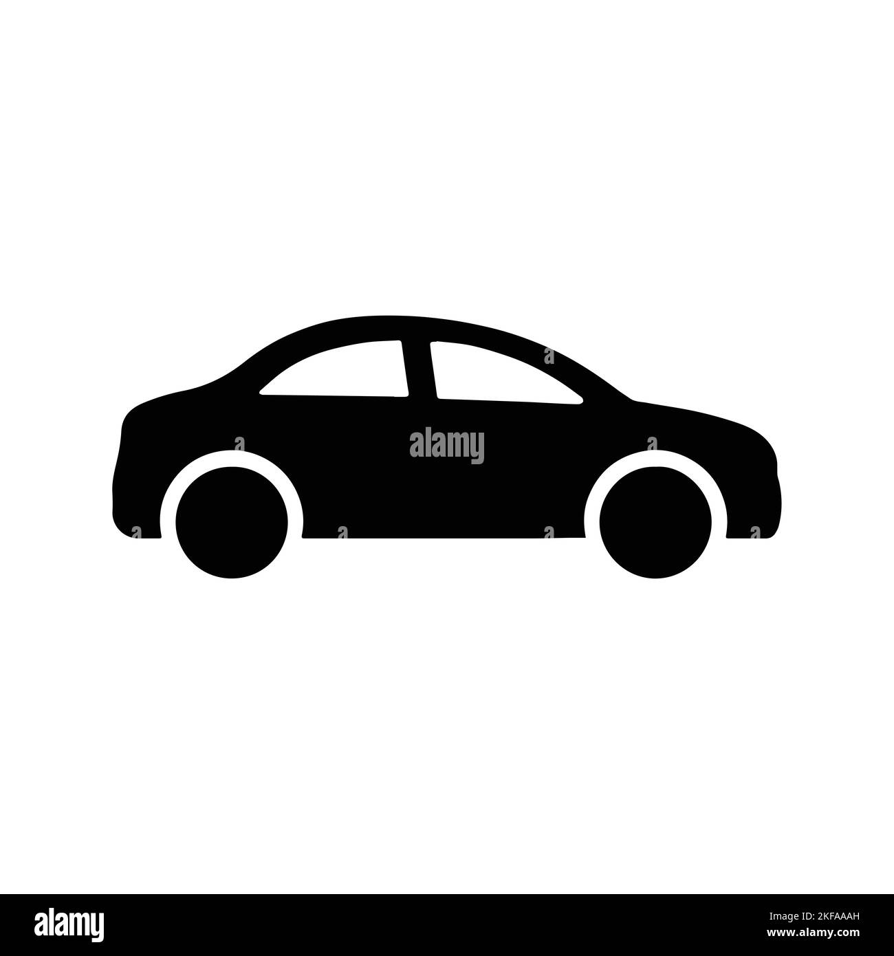 Simple Car Icon Vector. Flat Hatchback symbol. Perfect Black pictogram ...