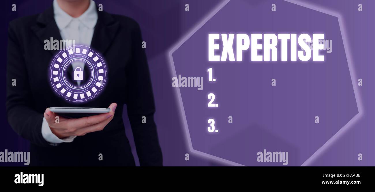 Text caption presenting Expertise. Business showcase specific ...