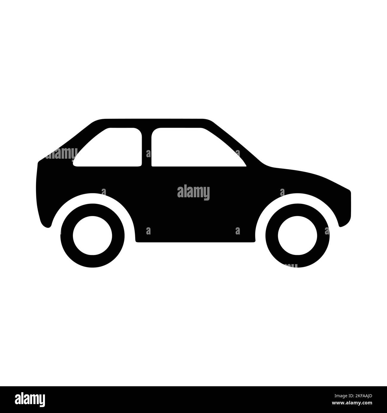 Simple Car Icon Vector. Flat Hatchback symbol. Perfect Black pictogram ...