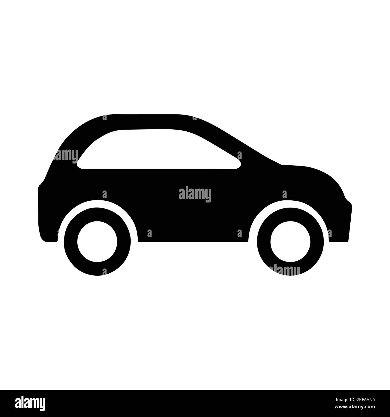 Simple Car Icon Vector. Flat Hatchback symbol. Perfect Black pictogram ...