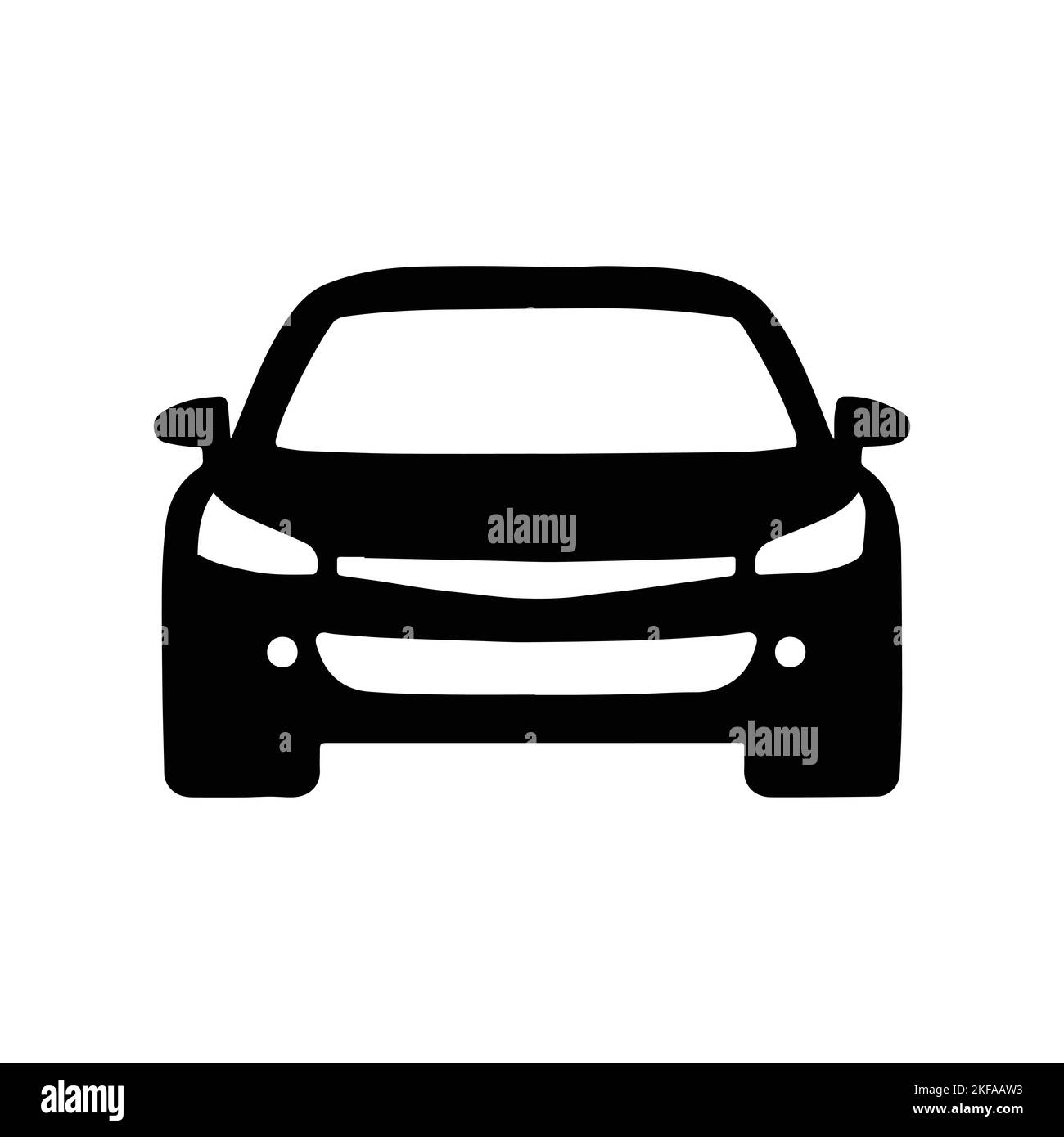 Simple Car Icon Vector. Flat Hatchback symbol. Perfect Black pictogram ...