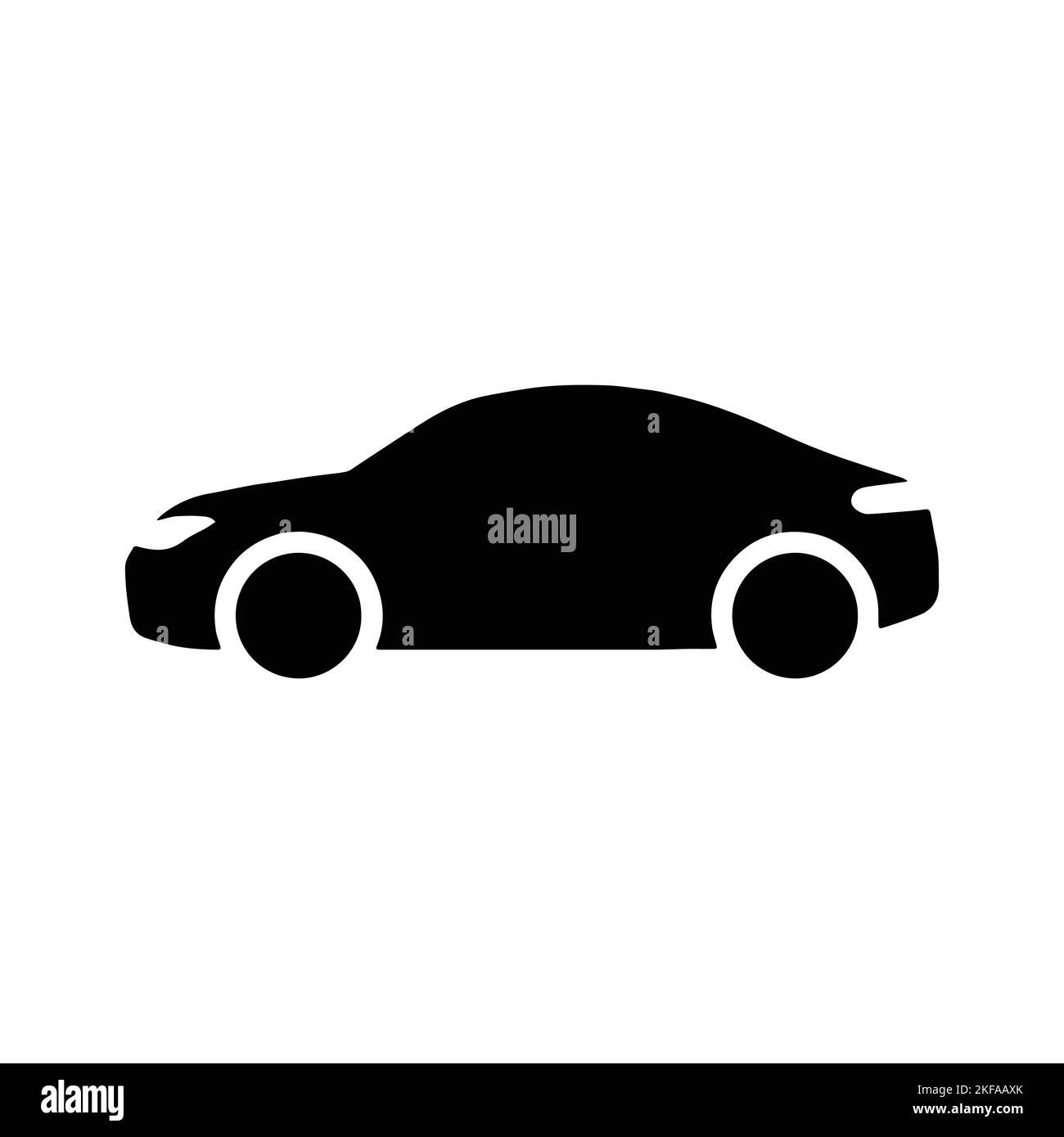 Simple Car Icon Vector. Flat Hatchback symbol. Perfect Black pictogram ...
