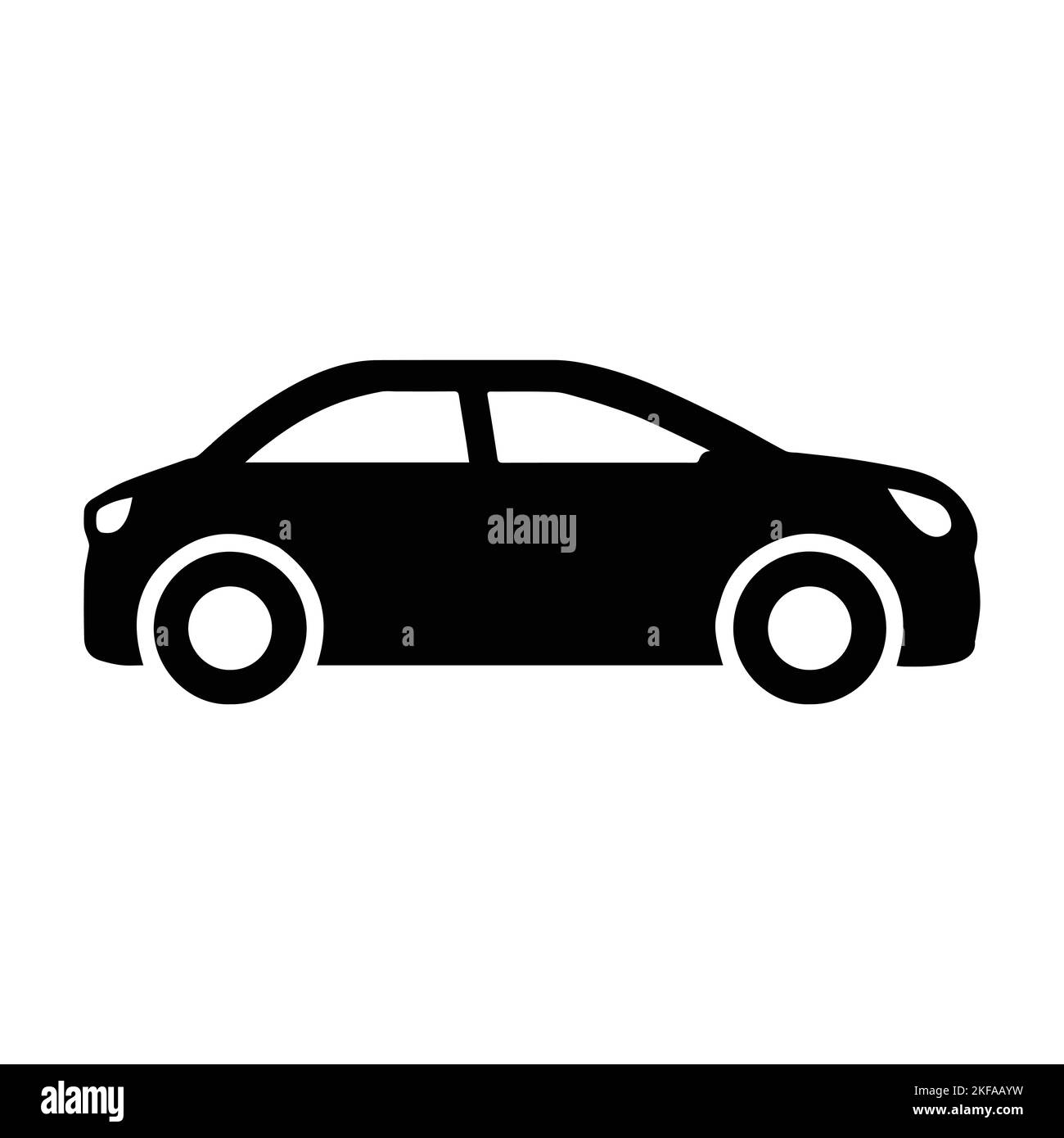 Simple Car Icon Vector. Flat Hatchback symbol. Perfect Black pictogram ...