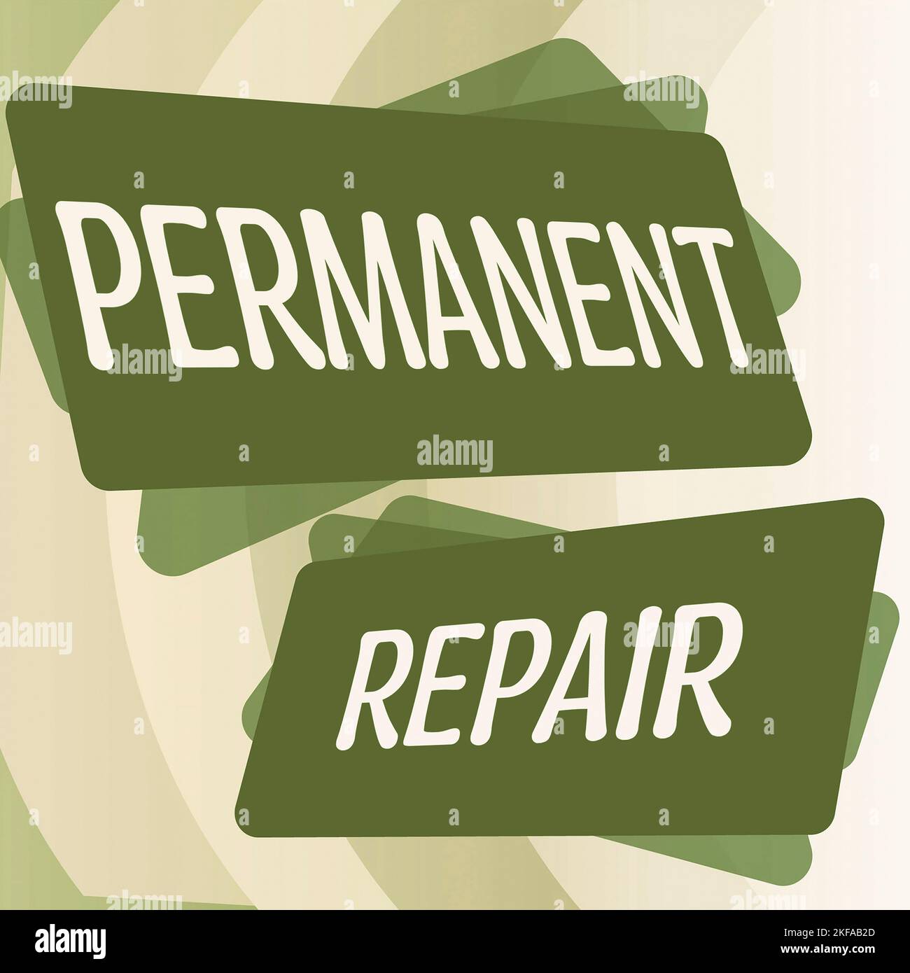 Hand writing sign Permanent Repair. Business showcase A repair of an ...