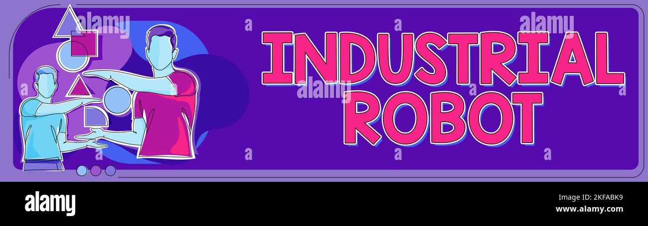 Sign displaying Industrial Robot. Word for robotic mechanism used in ...